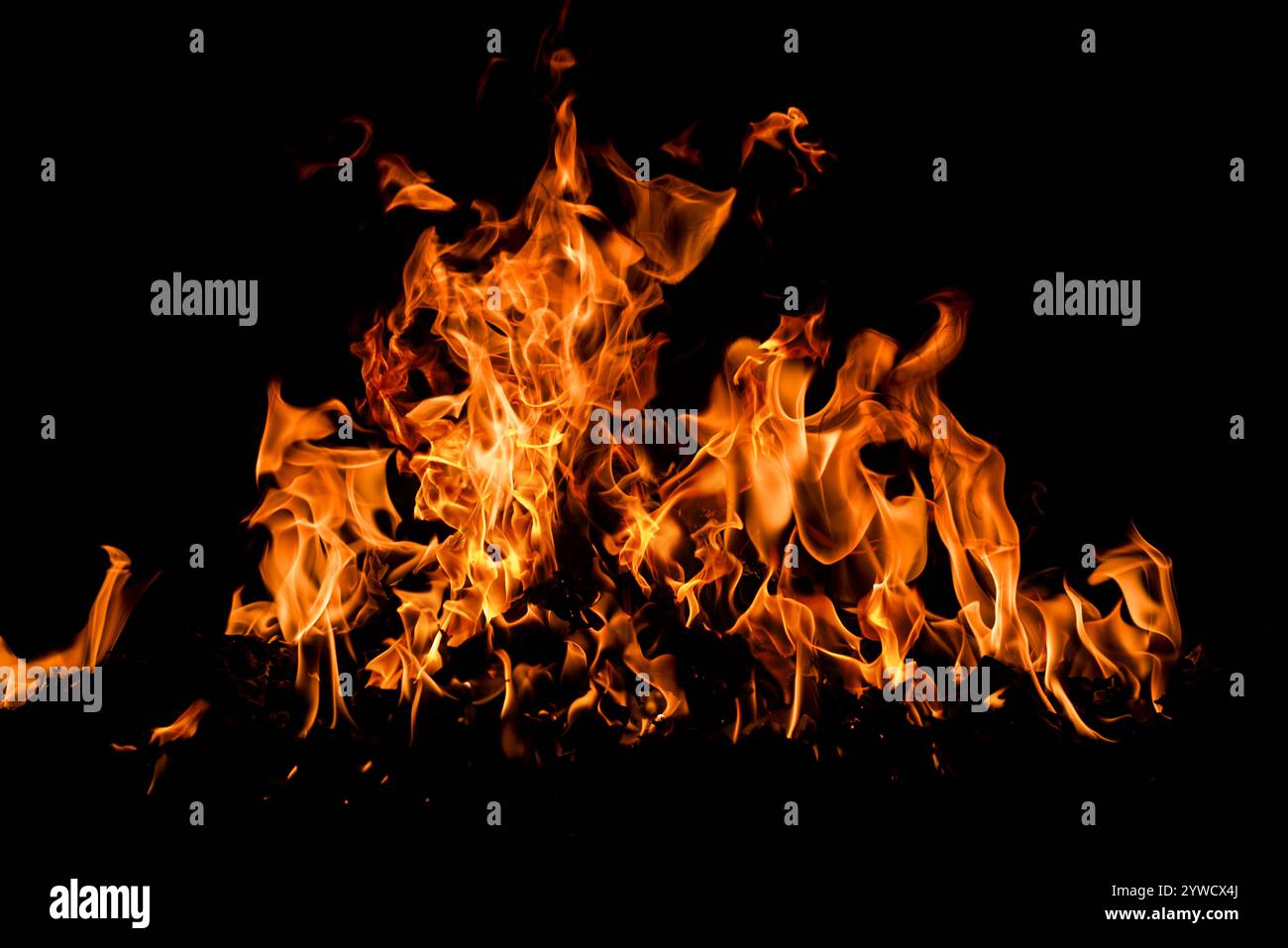 Fire flame background. Hell bonfire. Texture of fire on a black ...