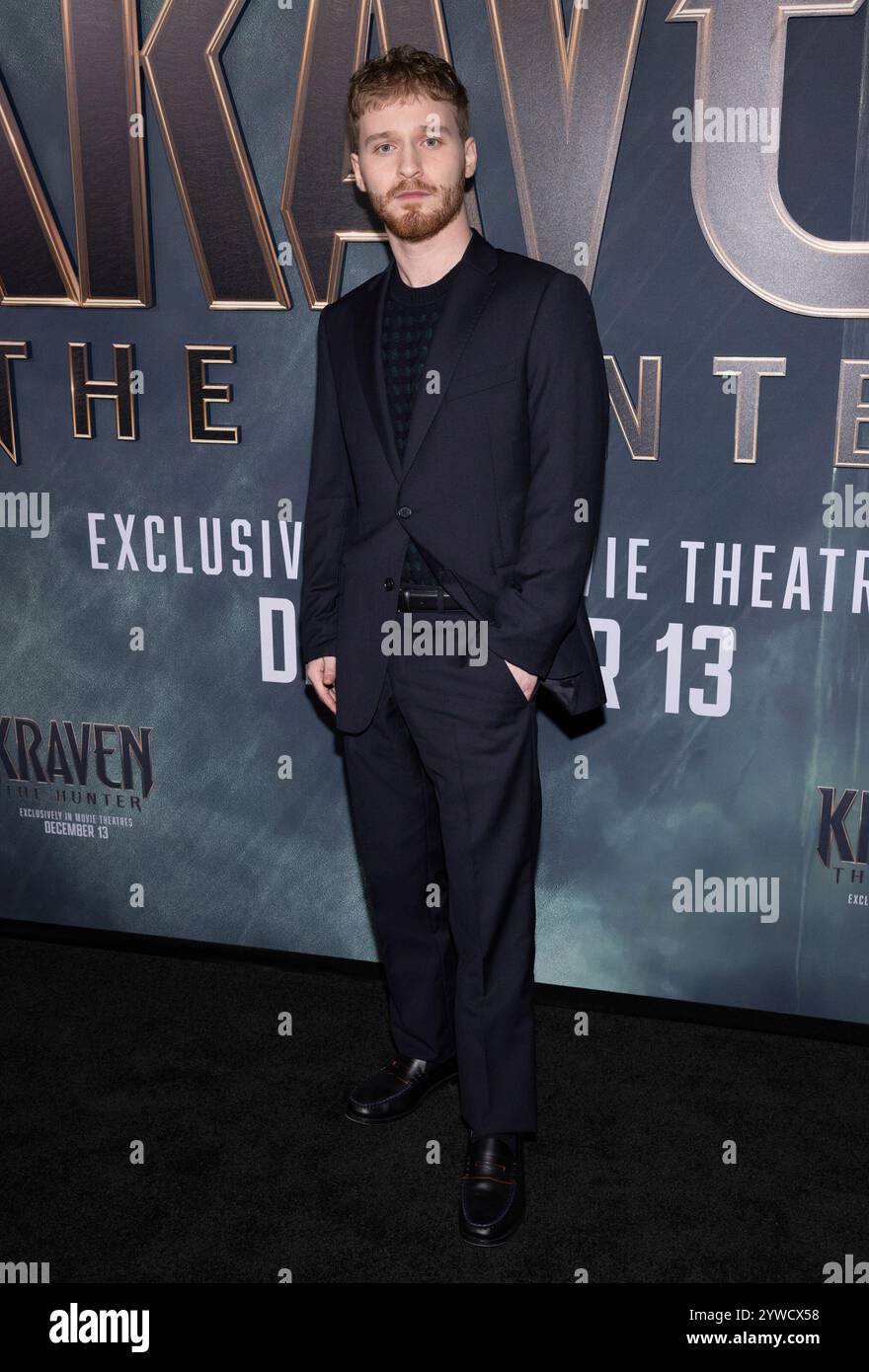 Fred Hechinger attends the world premiere of "Kraven the Hunter" at AMC Lincoln Square on ...