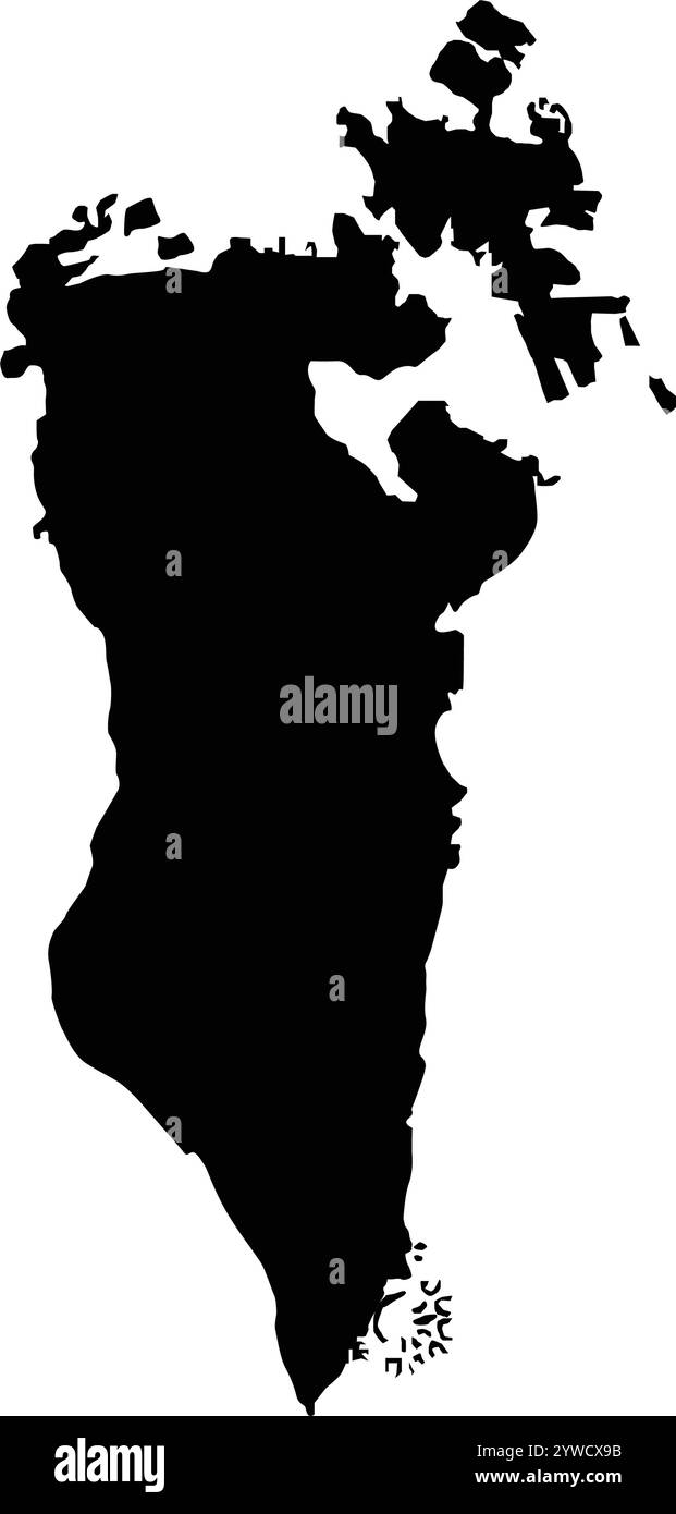 Bahrain vector outline map hi-res stock photography and images - Alamy