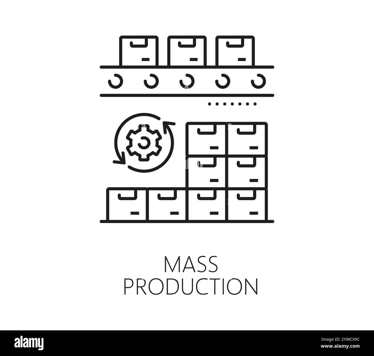 Mechanic robot manufacture line icon of automatic and manual mass ...