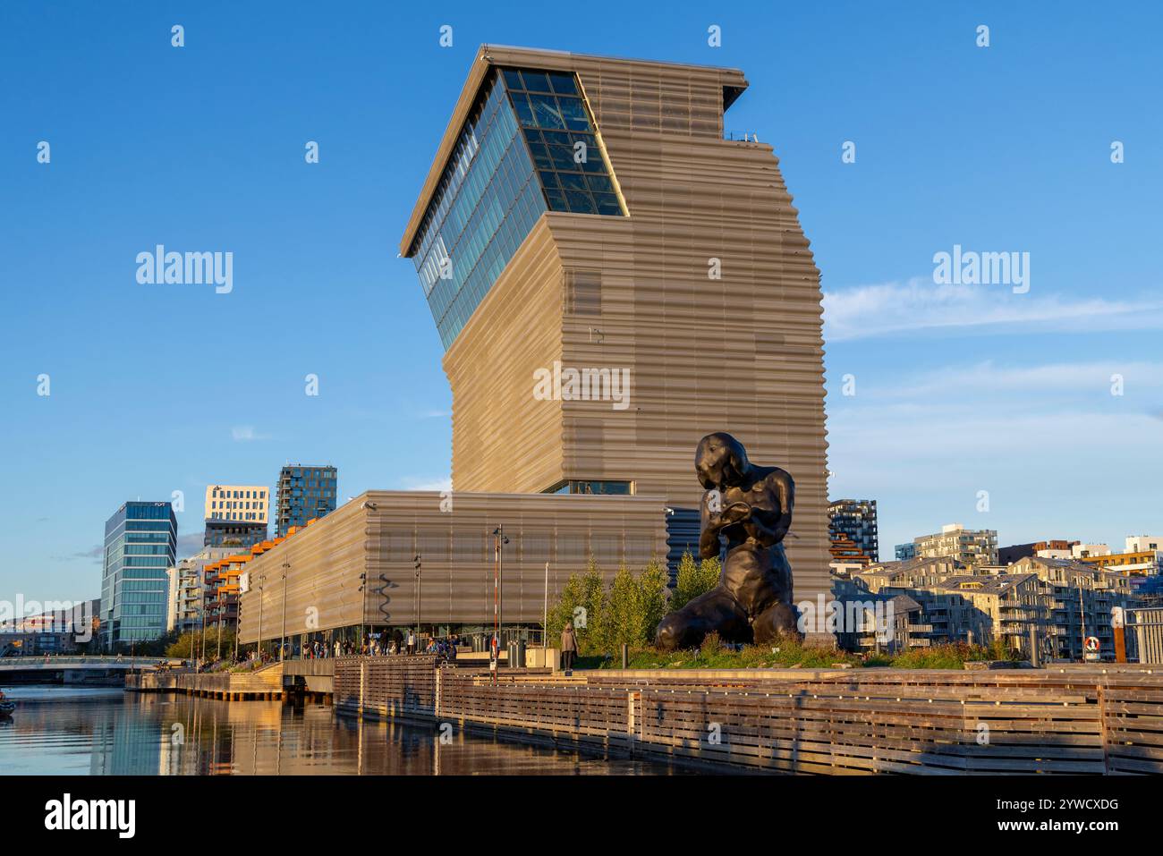 Bronze sculpture Mother by Tracey Emin beside Munch museum in Oslo a ...