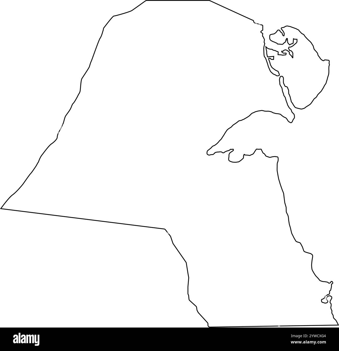Kuwait outline map hi-res stock photography and images - Alamy