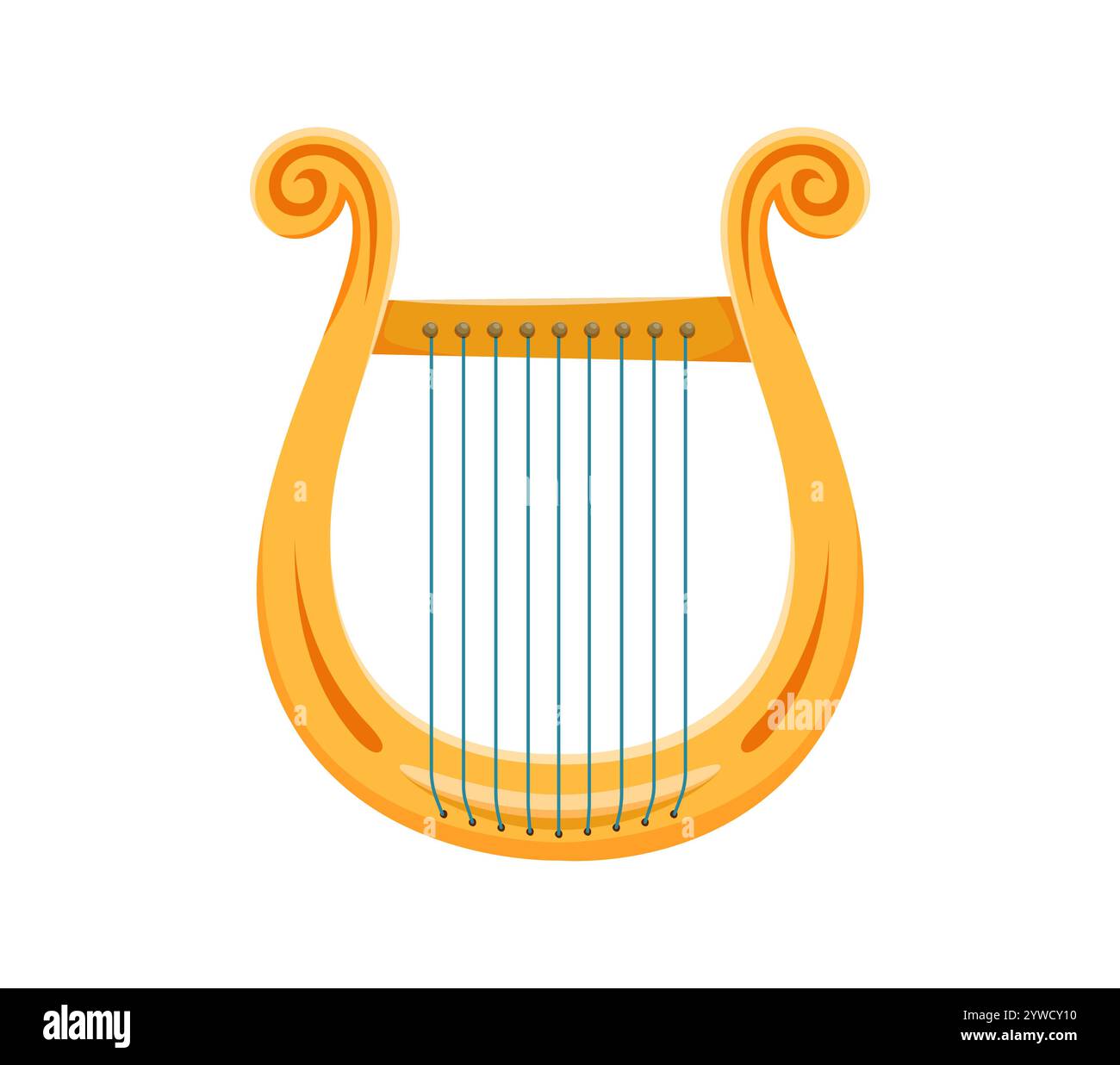 Harp or lyre musical instrument font U letter. Musician classic ...