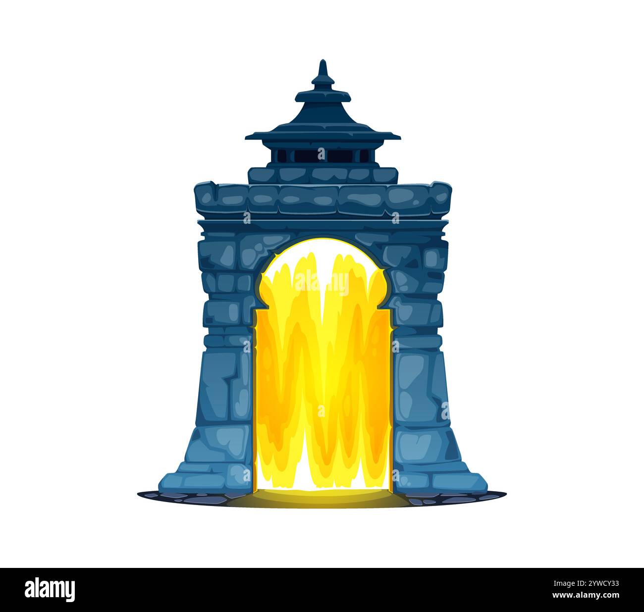 Magic teleport portal, gate and door game asset. Cartoon vector fantasy ...
