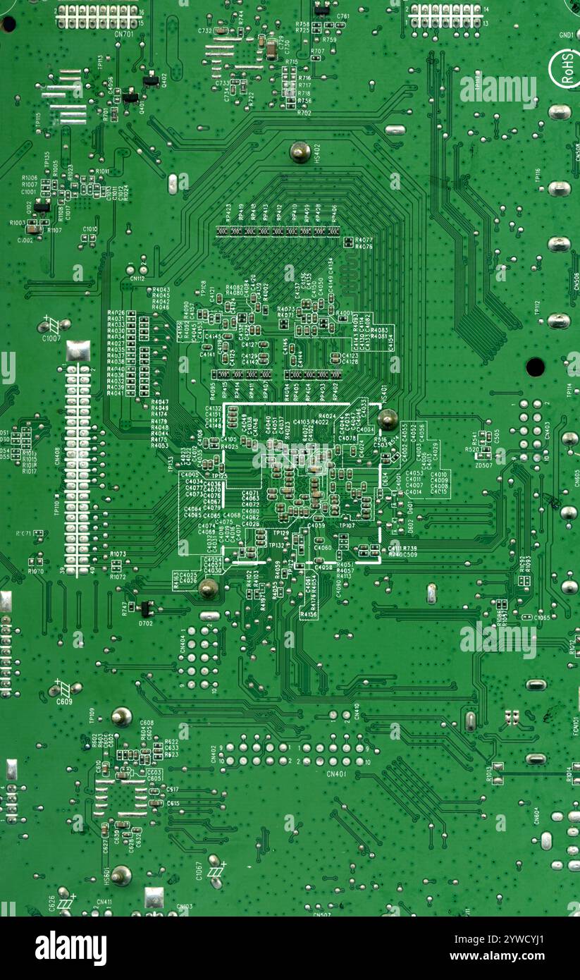 Motherboard close up. Motherboard electrons. Circuit board with electrons. Electronic circuit ...