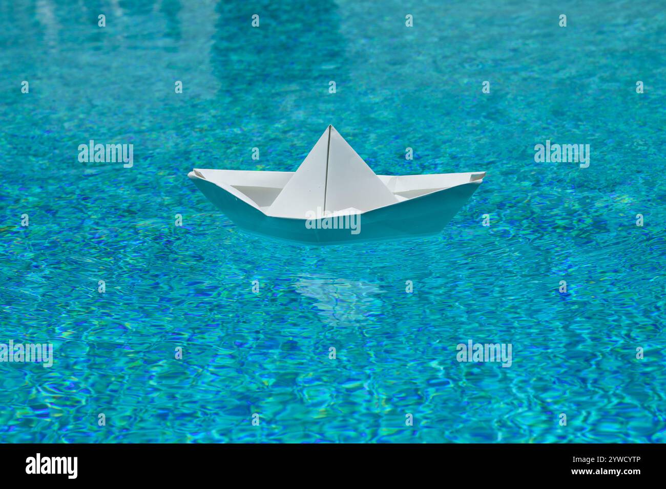 Paper boat sailing. Vacation holiday. Summertime vacation. Tourism and ...