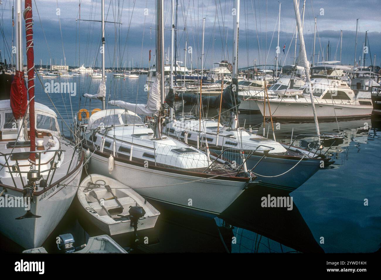 Boats docked in Newport Harbor Stock Photo - Alamy