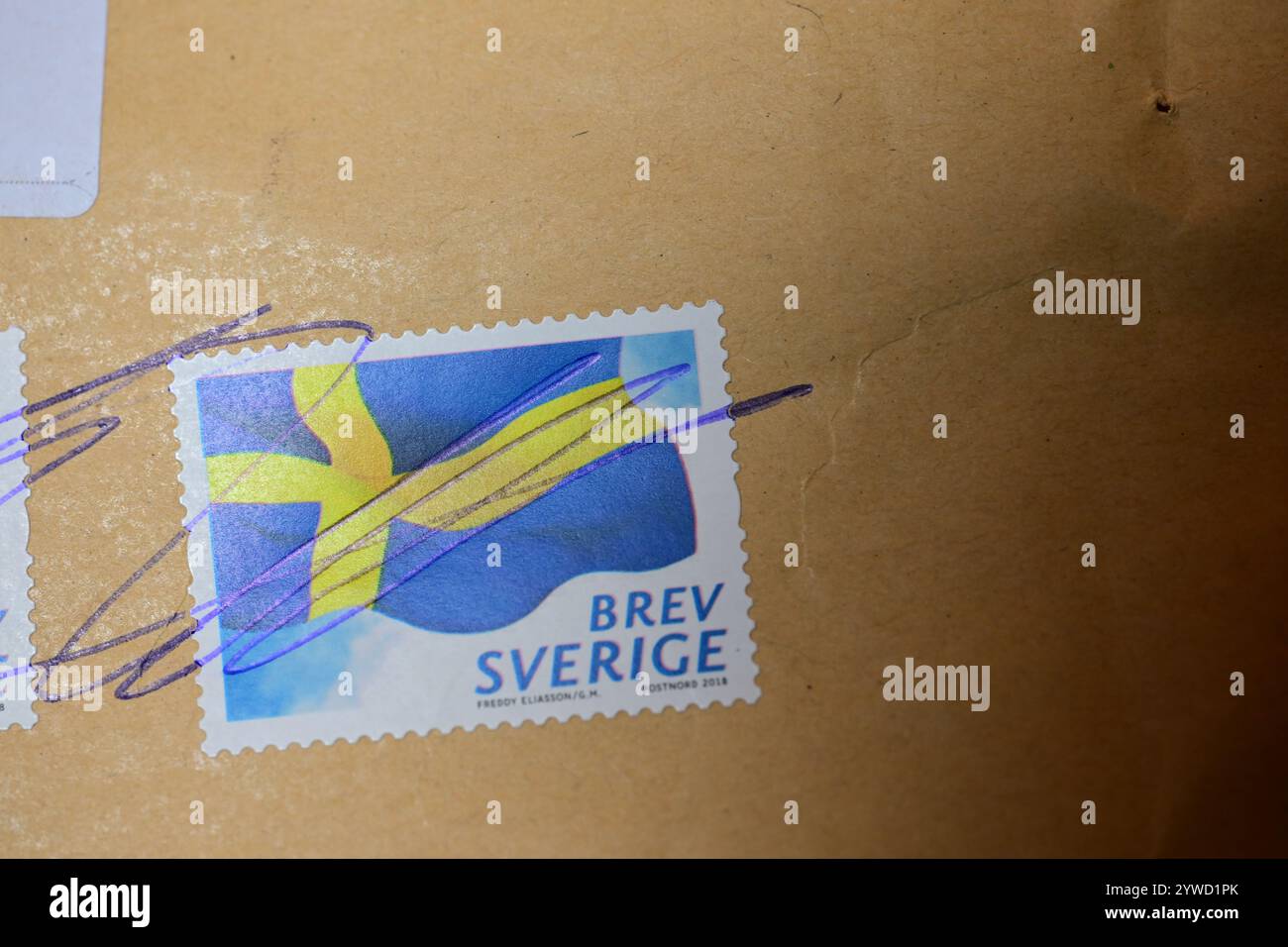 Skånes-Fagerhult, Skåne, Sweden. December 11 2024. Postal stamps ...