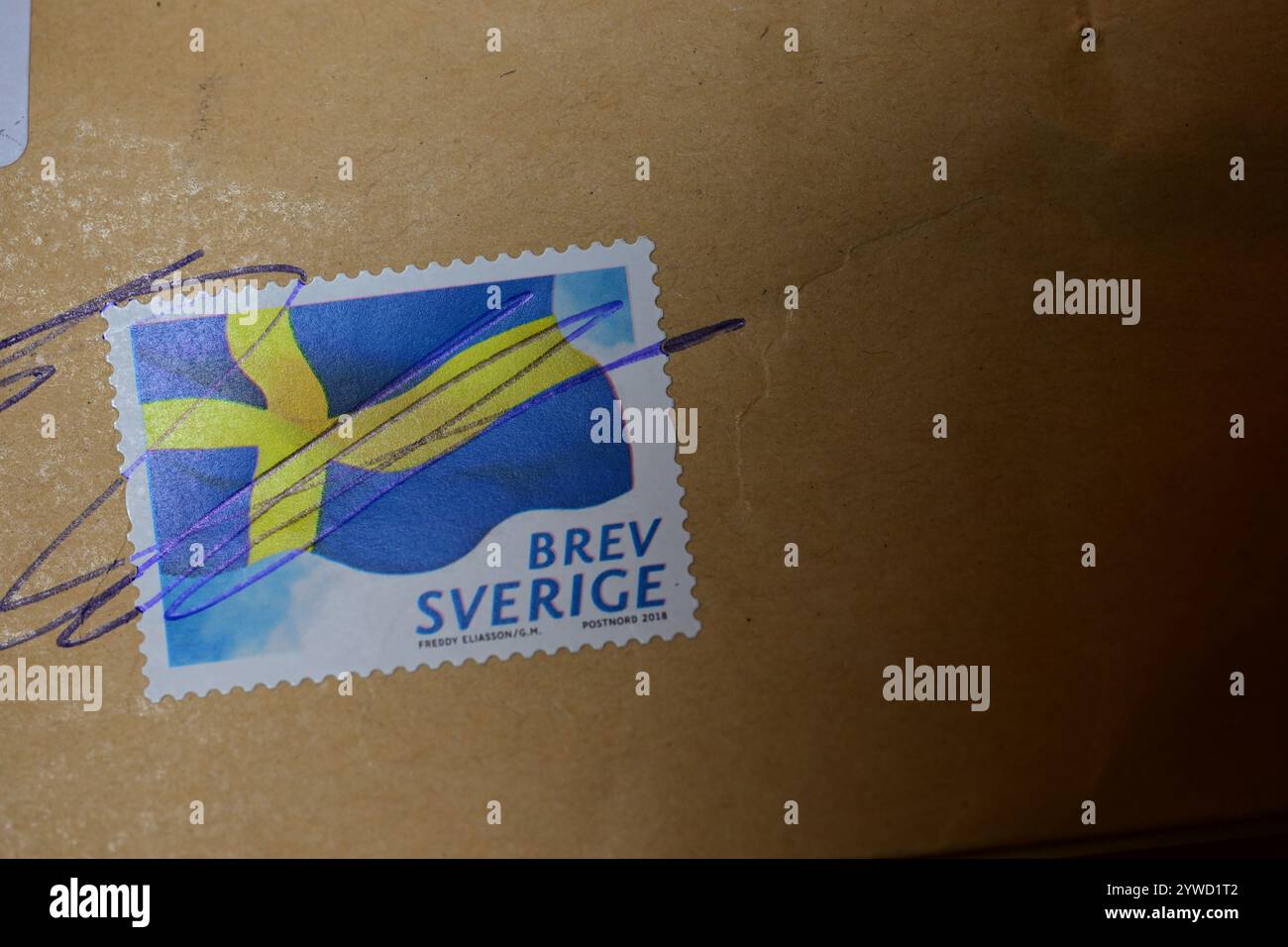 Skånes-Fagerhult, Skåne, Sweden. December 11 2024. Postal stamps ...