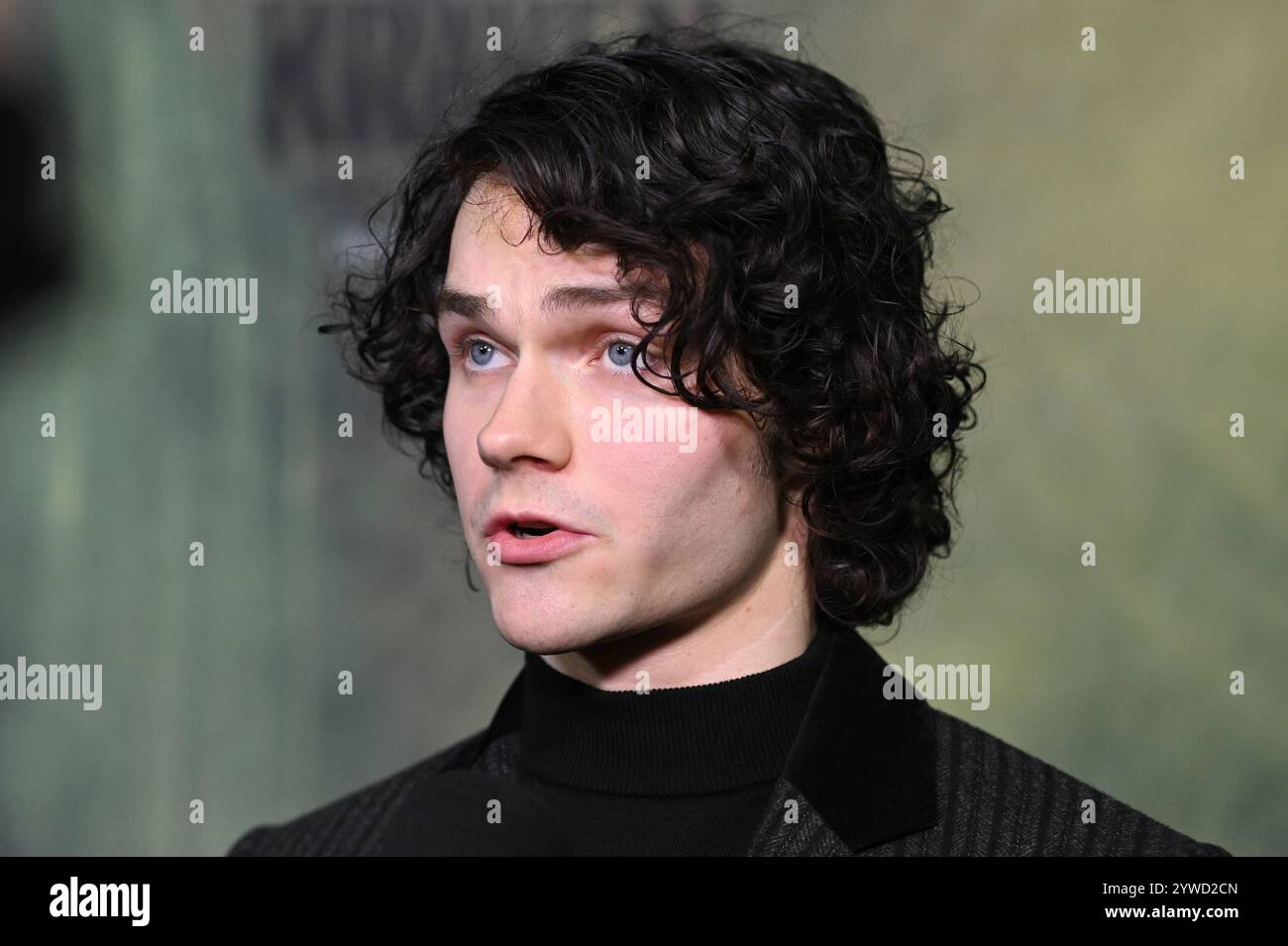 Levi Miller attends the 'Kraven The Hunter' premiere at AMC Lincoln ...