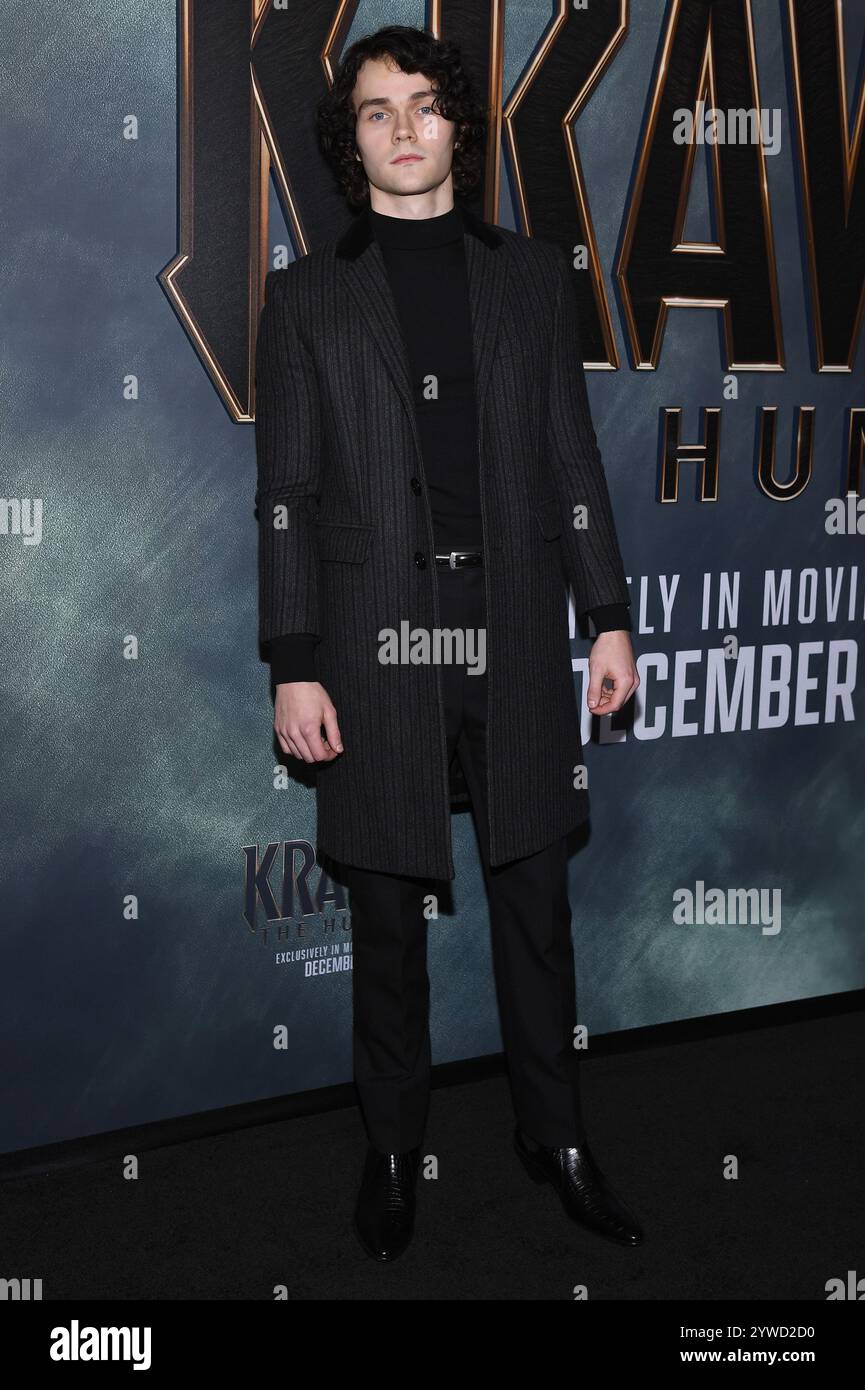 Levi Miller attends the 'Kraven The Hunter' premiere at AMC Lincoln Square Theater, New York, NY ...