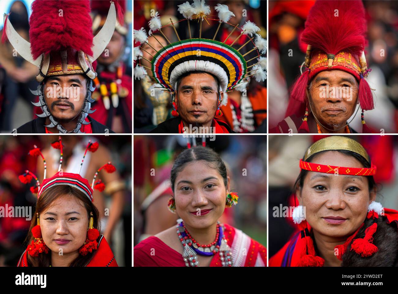 This combination photo of portraits shows Indigenous Nagas during the ...