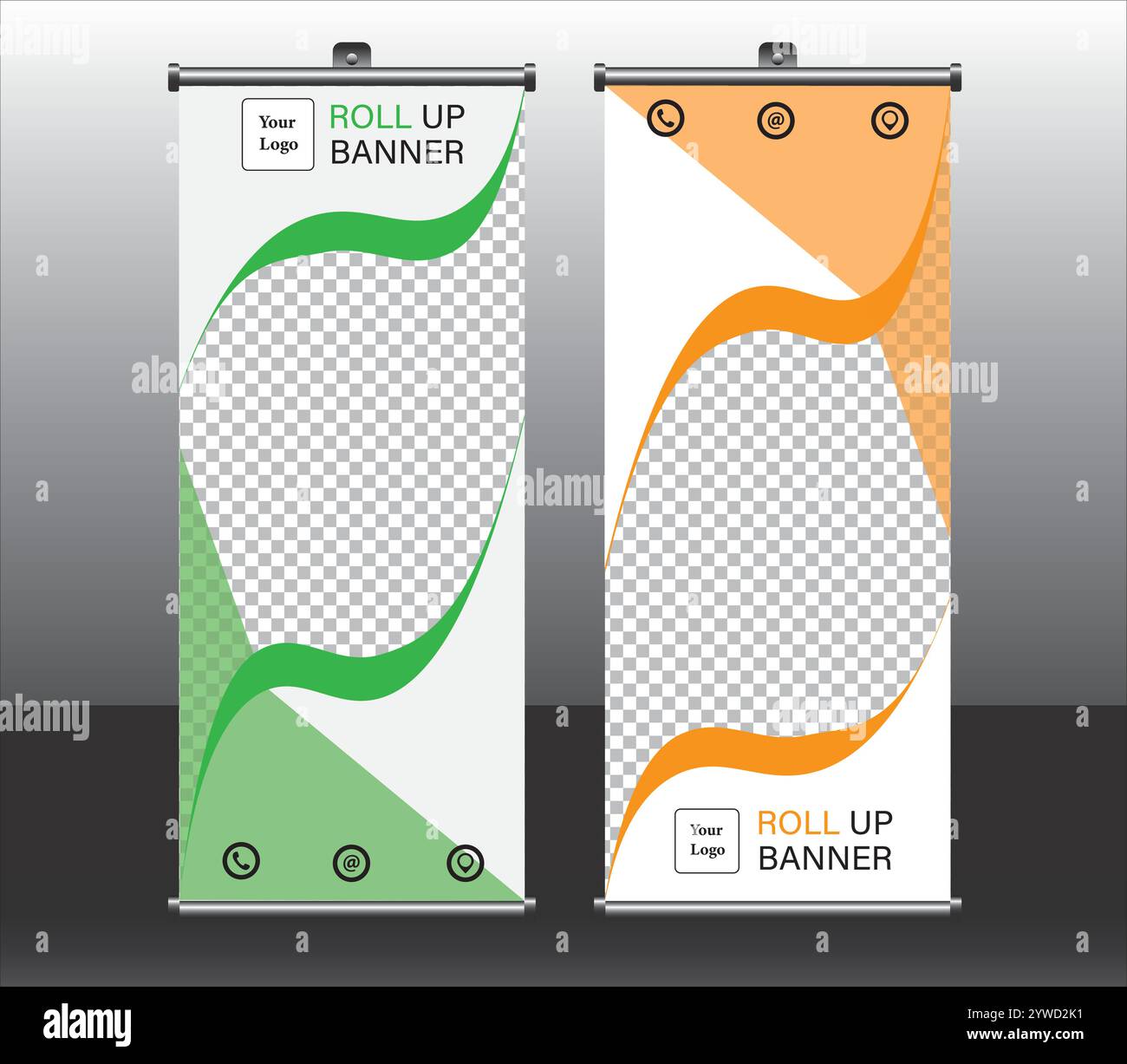 Roll up banner stand design template, modern roll up banner, vector ...
