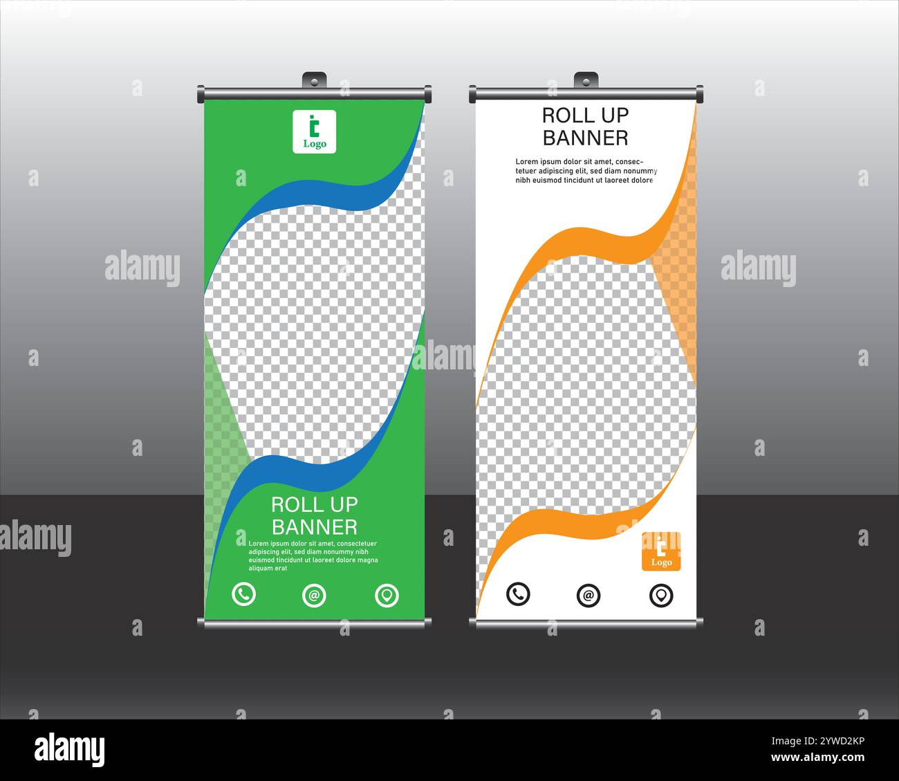 Roll up banner stand design template, modern roll up banner, vector ...