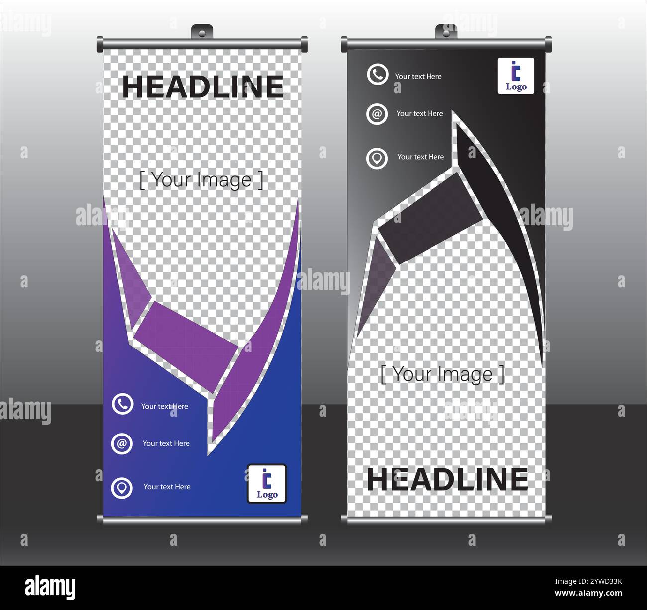 Roll up banner stand design template, modern roll up banner, vector ...