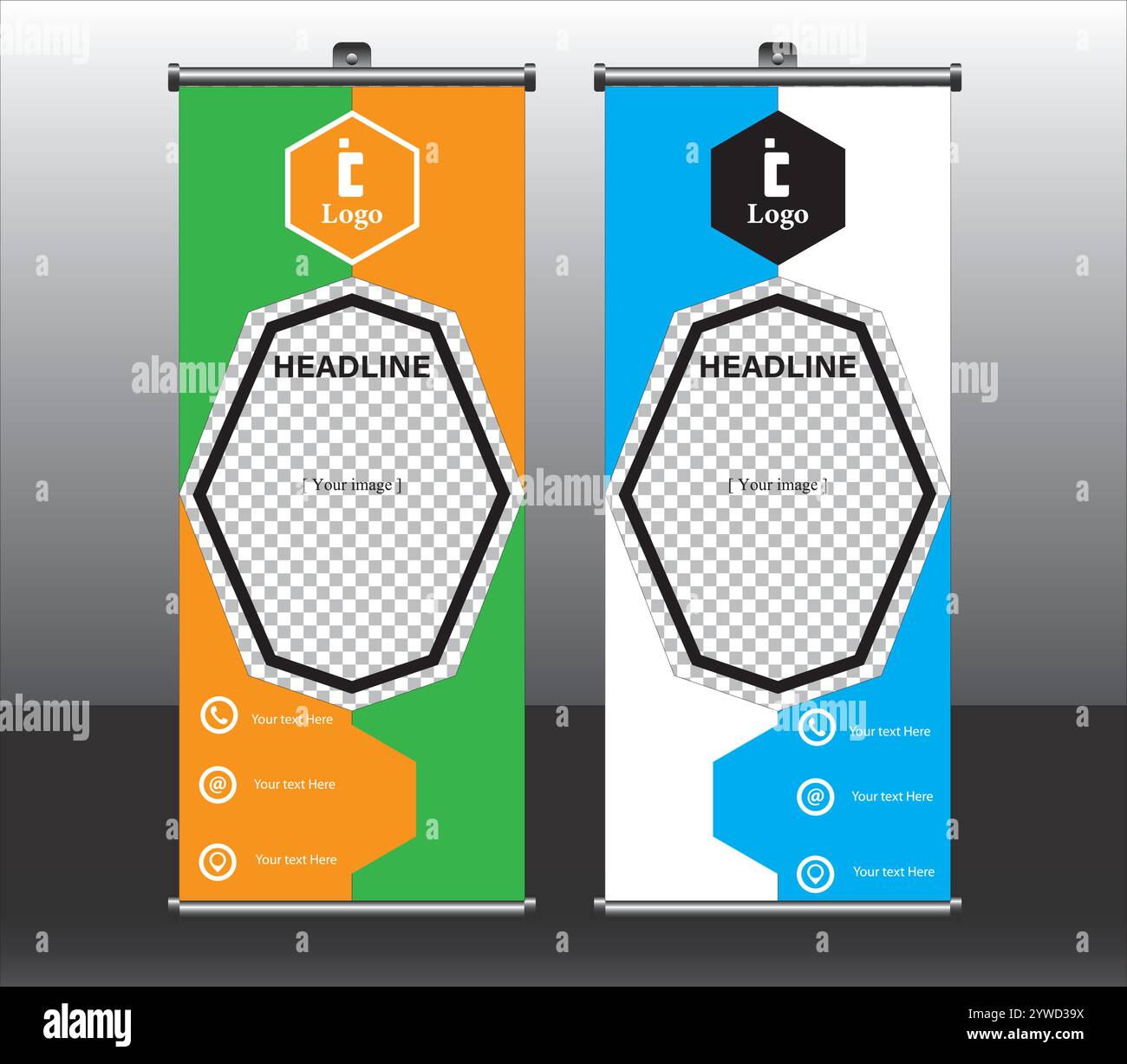 Roll up banner stand design template, modern roll up banner, vector ...