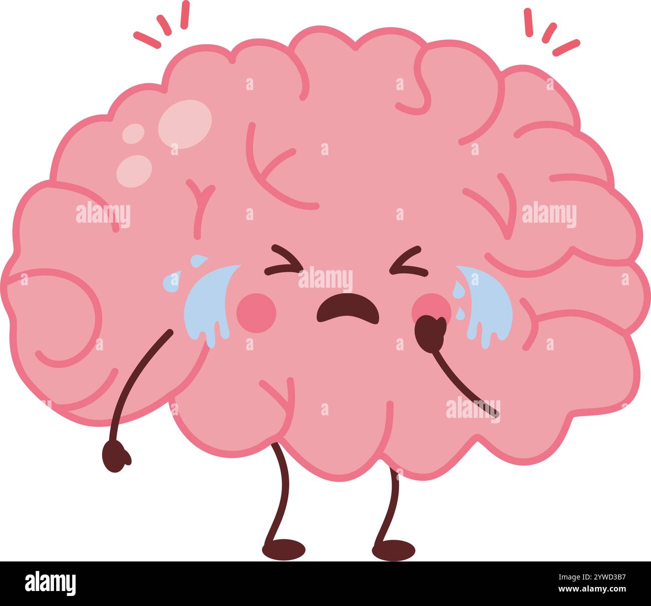 human brain crying with depression Stock Vector Image & Art - Alamy