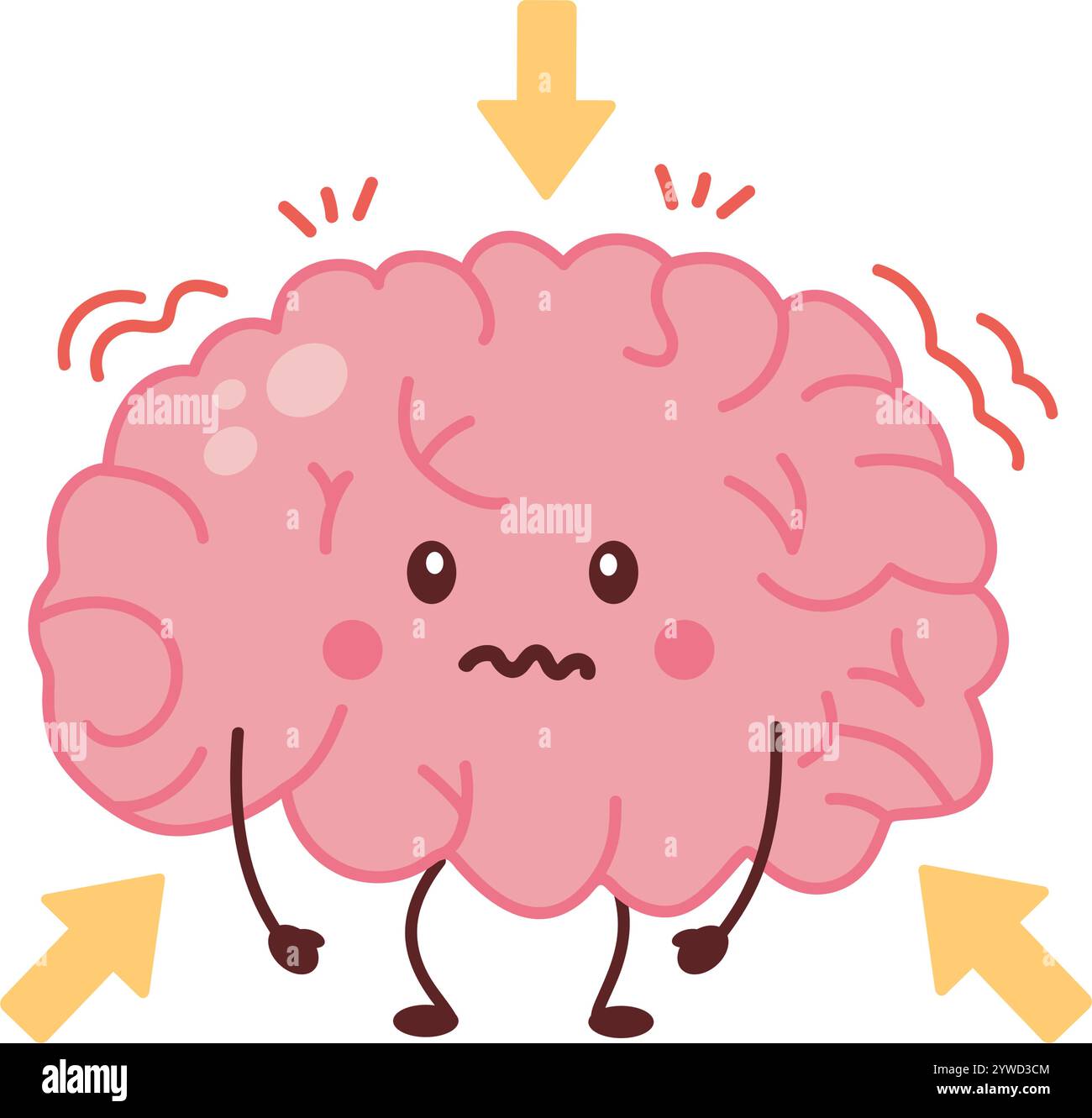 cute human brain with depression Stock Vector Image & Art - Alamy
