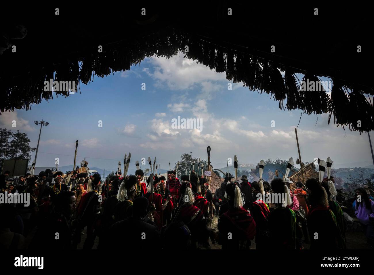 Indigenous Konyak Nagas participate in the Hornbill Festival in Kisama ...