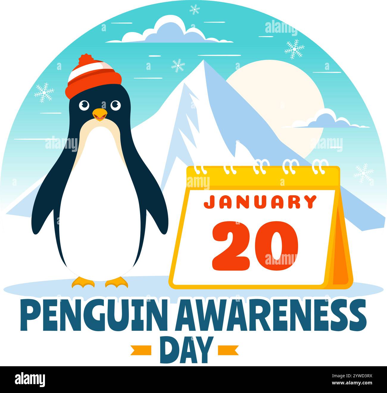 Penguin Awareness Day Vector Illustration on January 20, featuring ...