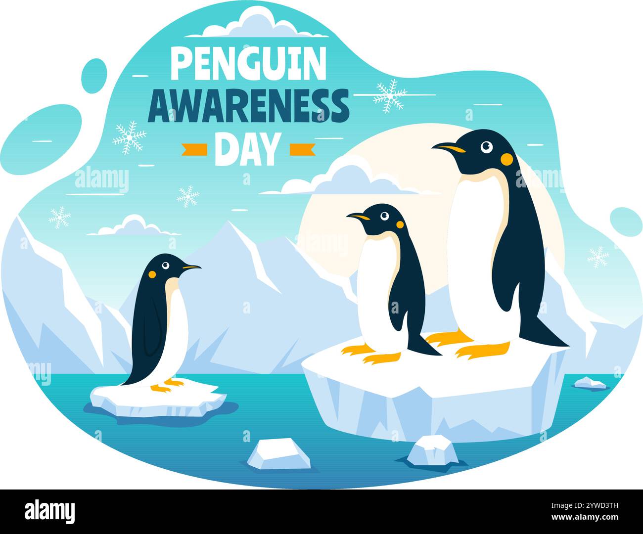 Penguin Awareness Day Vector Illustration on January 20, featuring ...