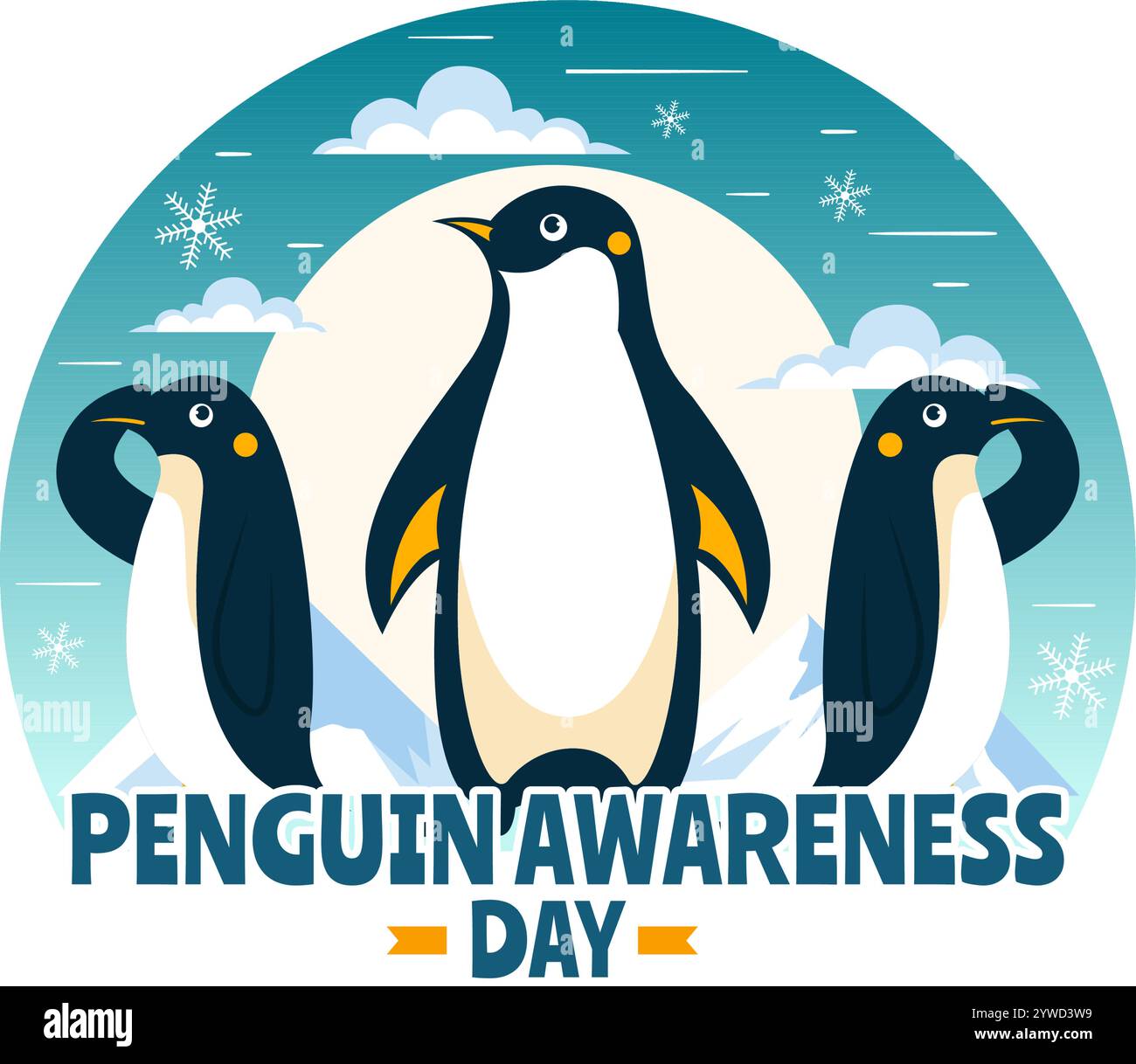 Penguin Awareness Day Vector Illustration on January 20, featuring ...