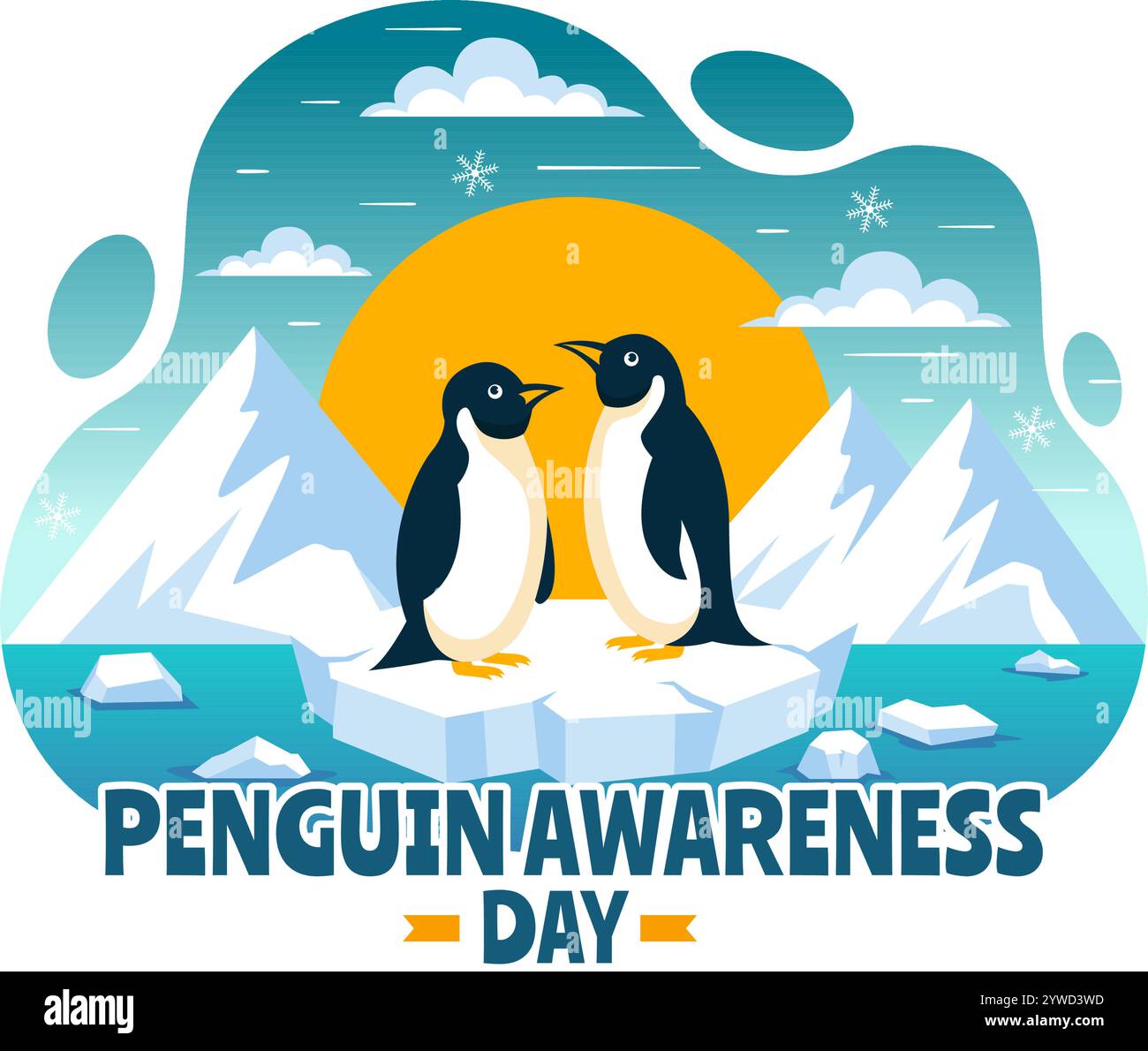 Penguin Awareness Day Vector Illustration on January 20, featuring ...