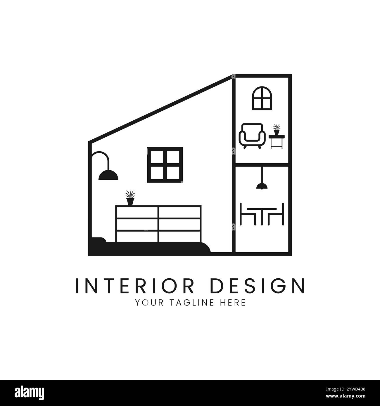 Room interior line art Stock Vector Images - Alamy