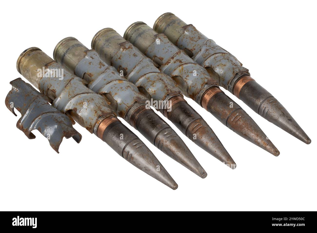 Ammunition belt with 30 mm armor piecing rounds for automatic canon ...