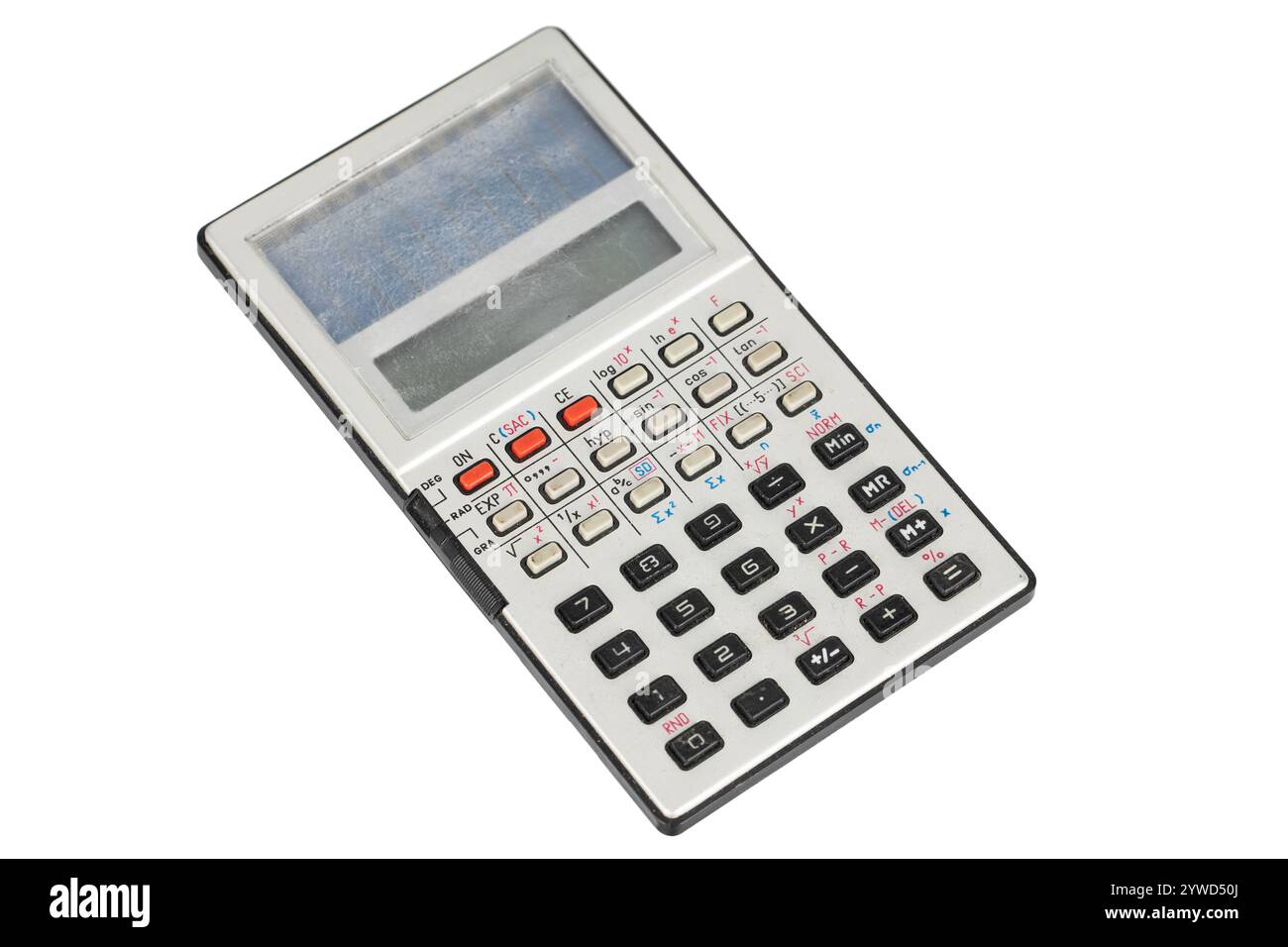 Old vintage scientific electronic calculator isolated on white ...