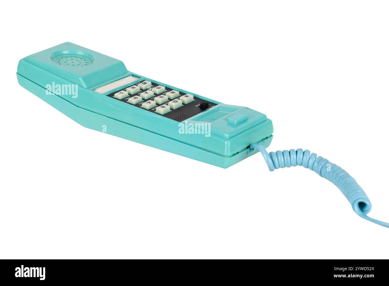 blue retro push-button phone isolated on white Stock Photo - Alamy