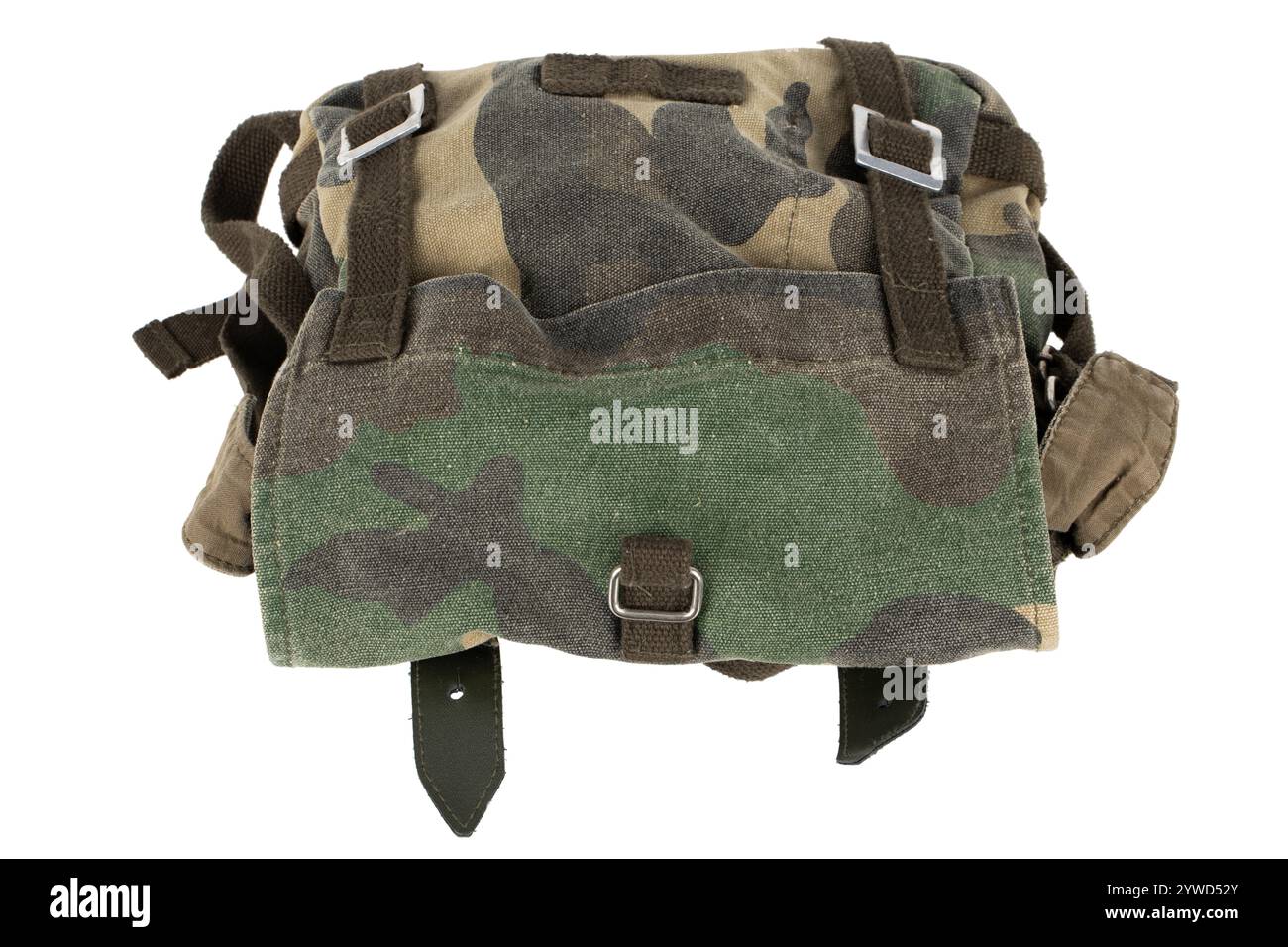 woodland camo small army bag isolated on white background Stock Photo ...