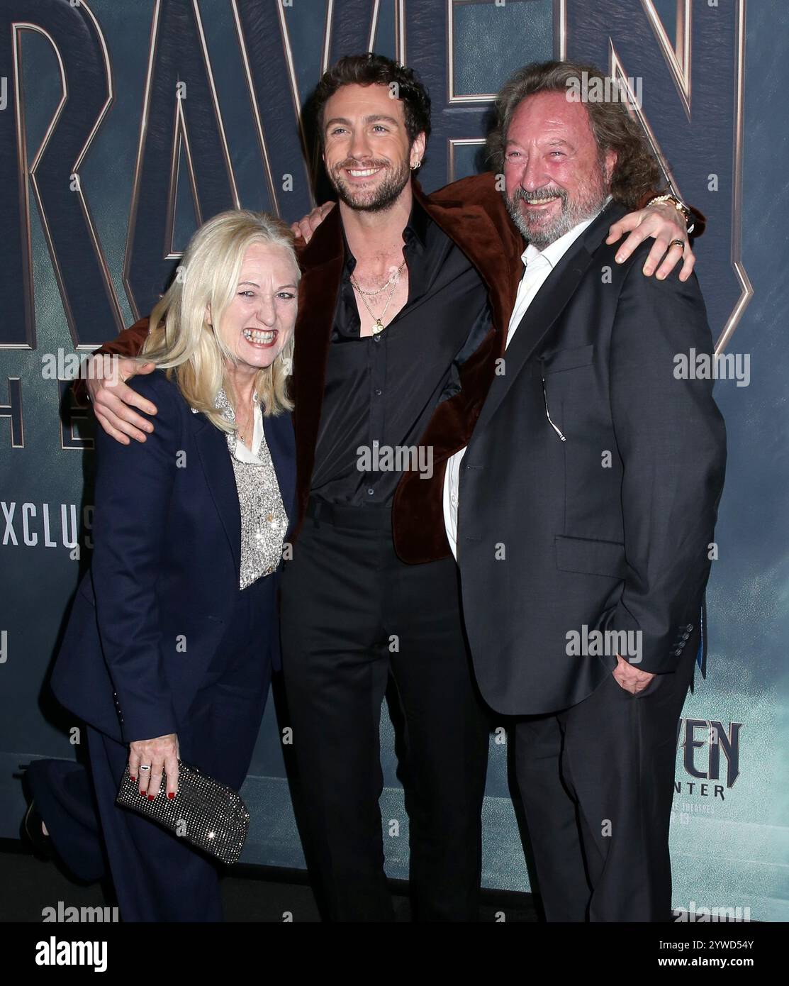 New York City, USA. 10th Dec, 2024. Aaron Taylor-Johnson, mother Sarah ...