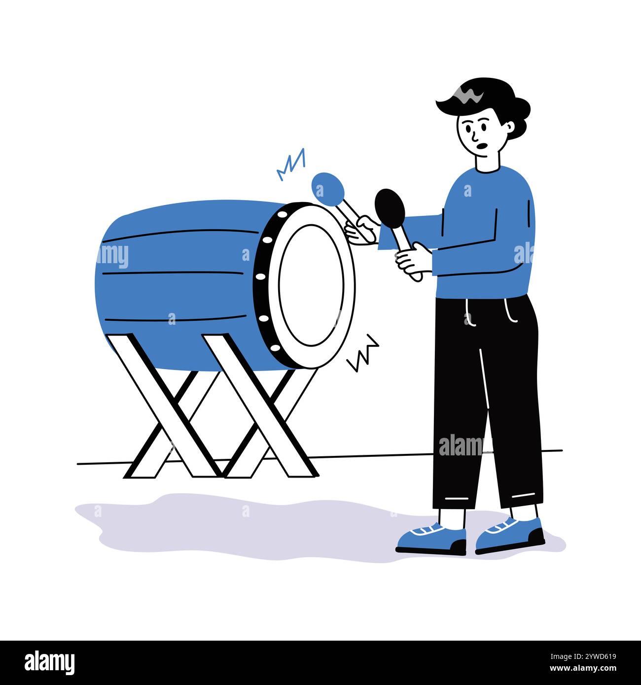A muslim man beating drum, character illustration Stock Vector Image ...