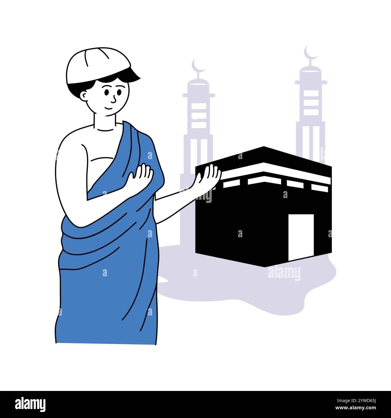 A muslim man perform hajj, hajj pilgrim doing their worship concept ...