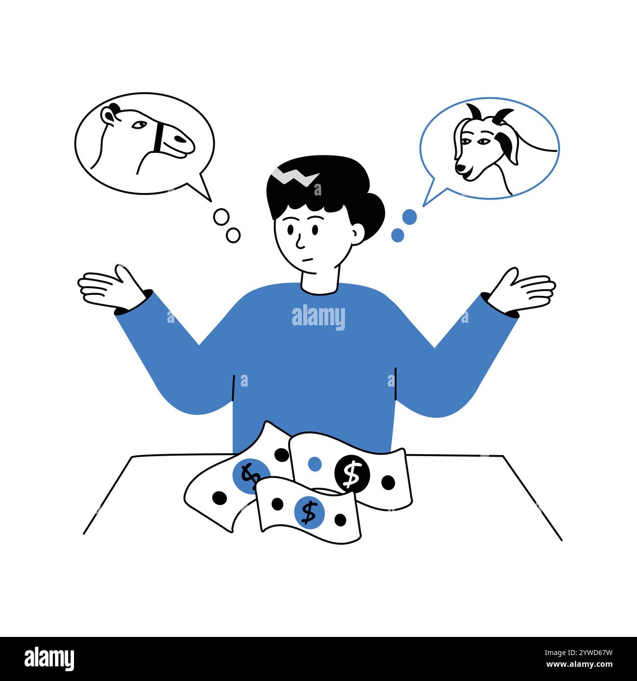 Animal choice, animal budget, premium character illustration Stock ...