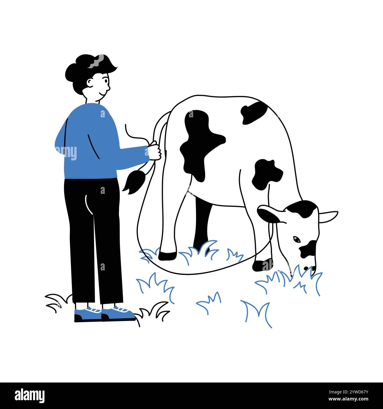 A cow eating grass, eid al adha celebration, vector illustration Stock ...