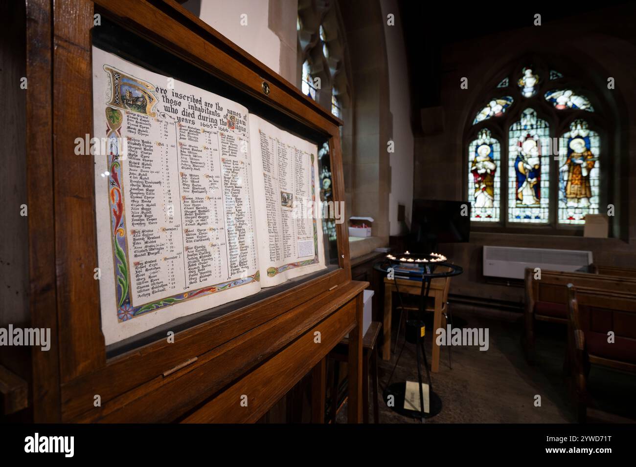 Parish Church of St. Lawrence in Eyam Village aka Plague Village after ...