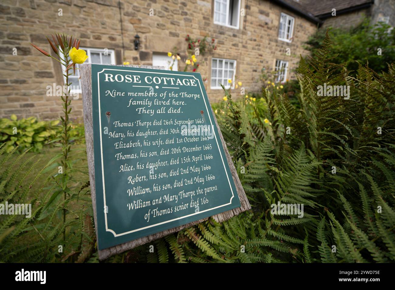 Eyam Village aka Plague Village after its isolation during bubonic ...