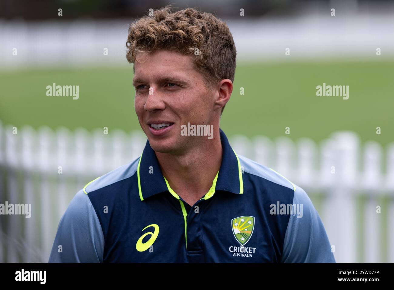 Brisbane, Australia. 11th Dec, 2024. Nathan McSweeney speaks to the ...