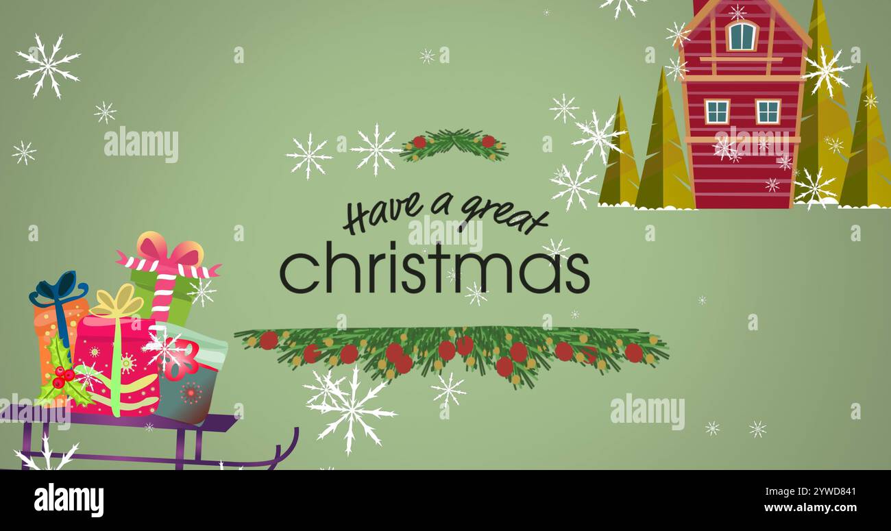 Image of christmas icons over have a great christmas text Stock Photo ...