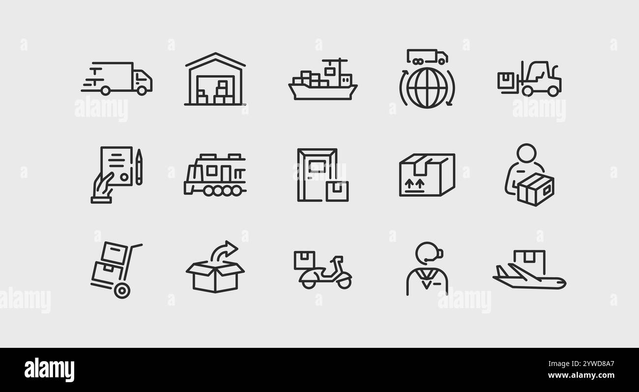 Logistics Icons Set Stock Vector Image & Art - Alamy
