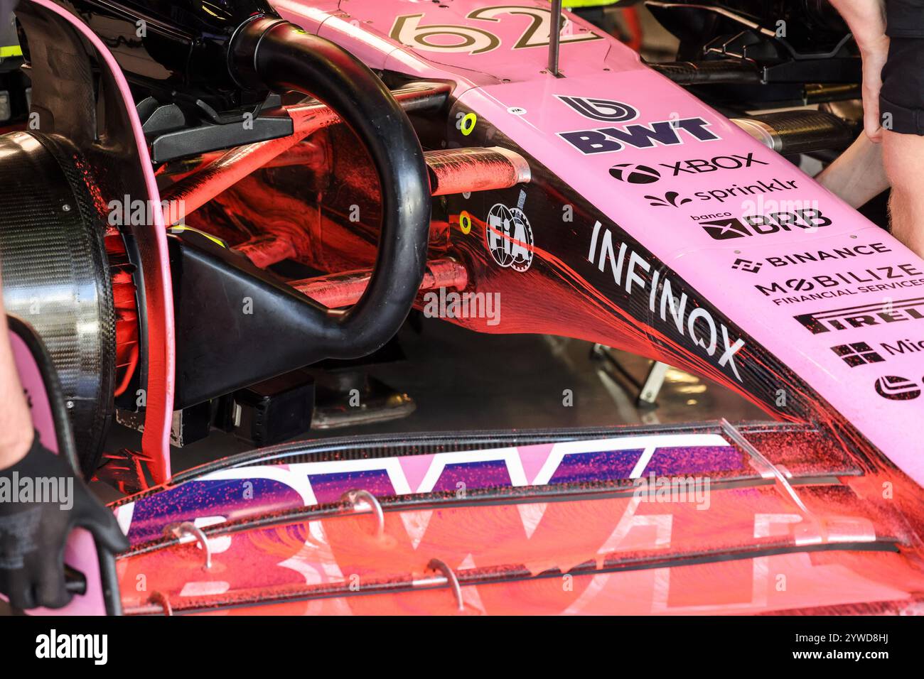 Alpine F1 Team A524, mechanical detail front wing and suspension flow ...