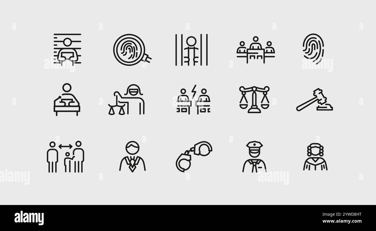Law and Justice Icons Set Stock Vector Image & Art - Alamy