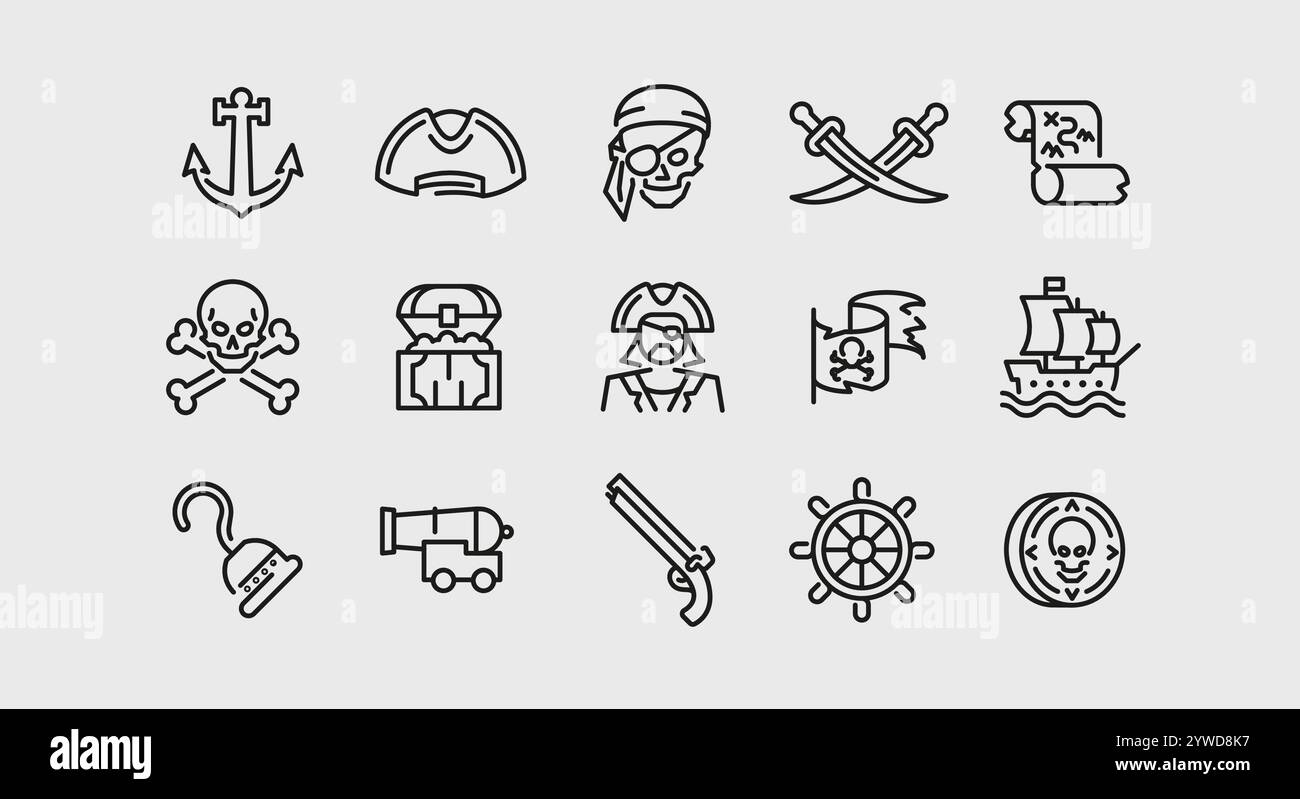 Pirate icons set Stock Vector Image & Art - Alamy