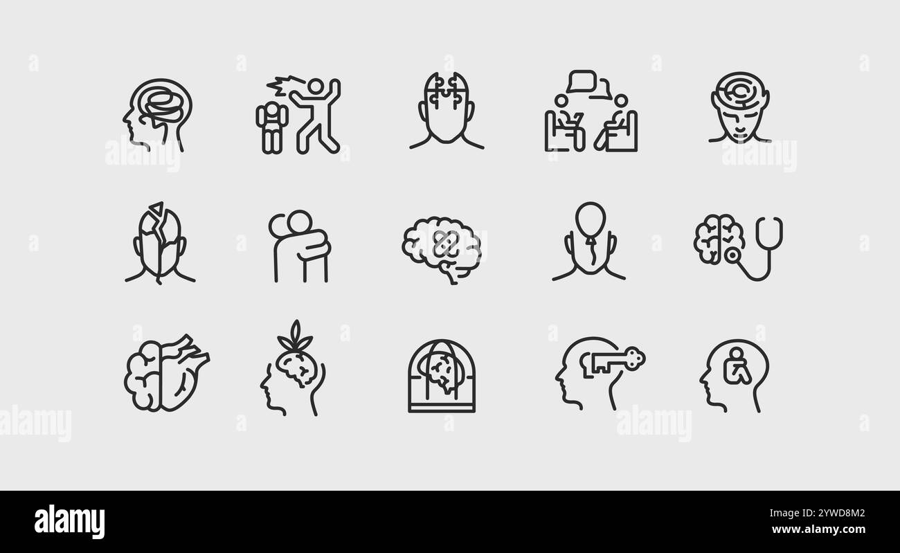 Mental Health Icon Set Stock Vector Image & Art - Alamy