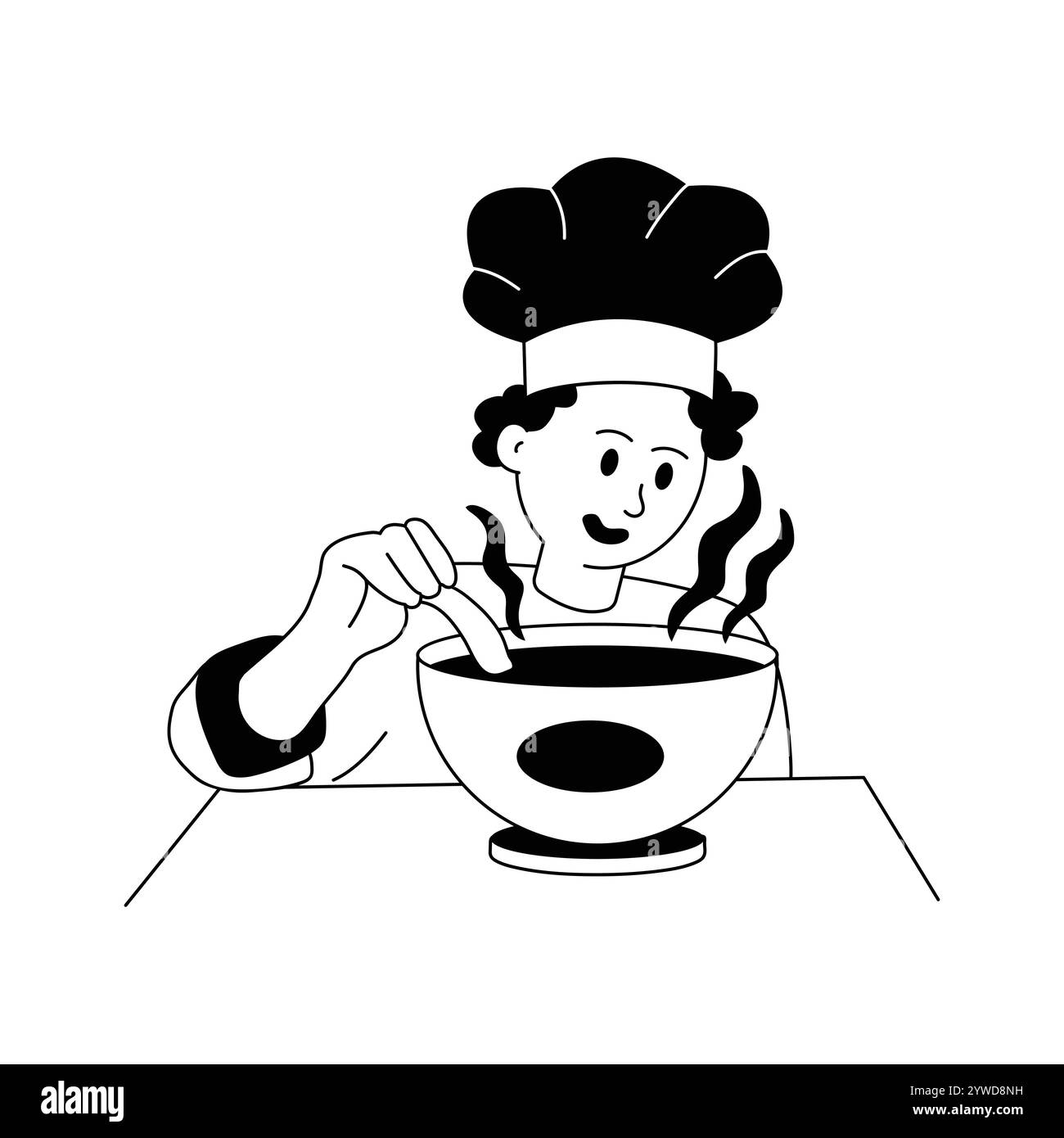 Chef making beef soup, eid al adha concept illustration Stock Vector ...