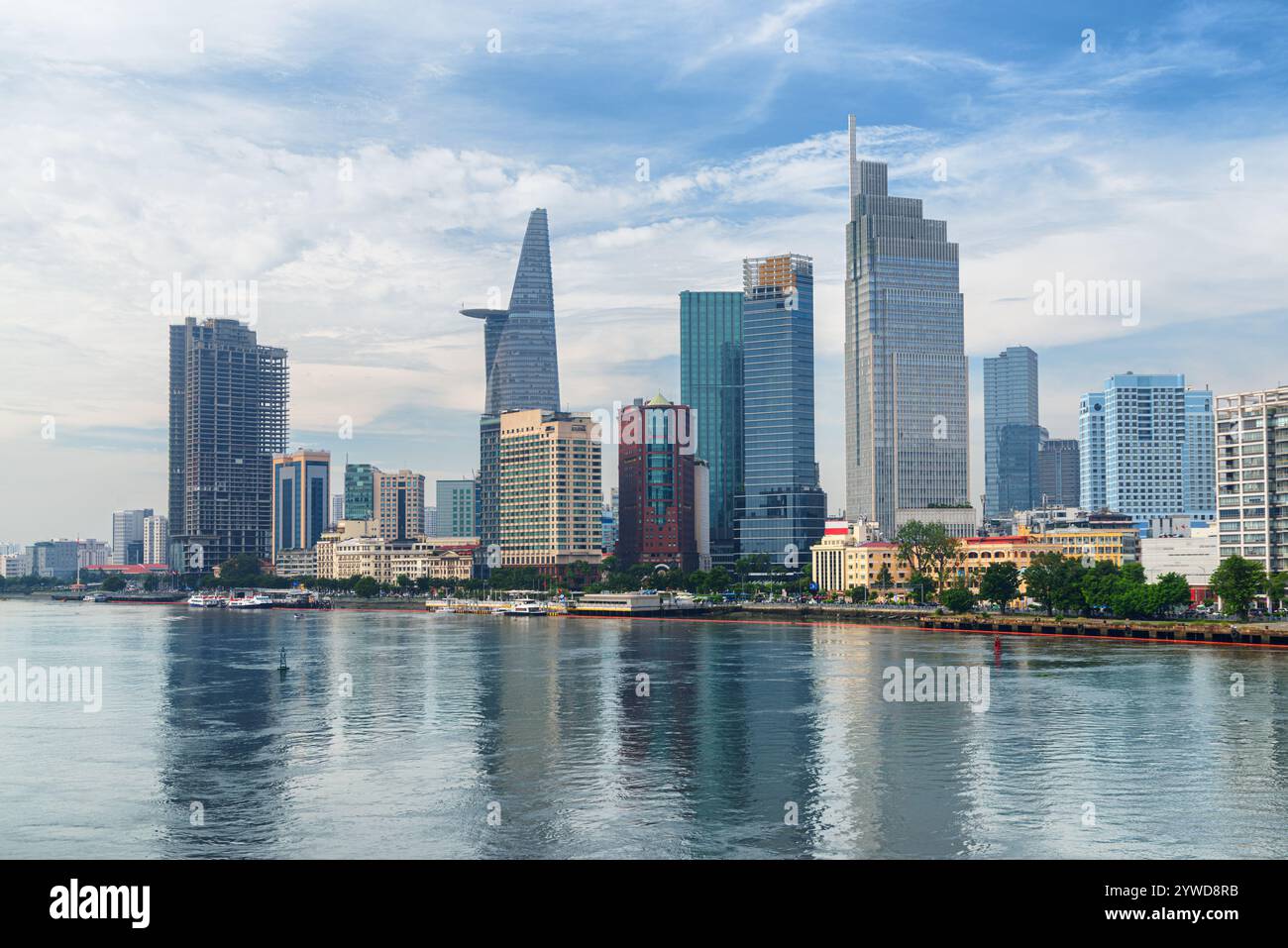 Ho Chi Minh City skyline. Skyscrapers and the Saigon River Stock Photo ...