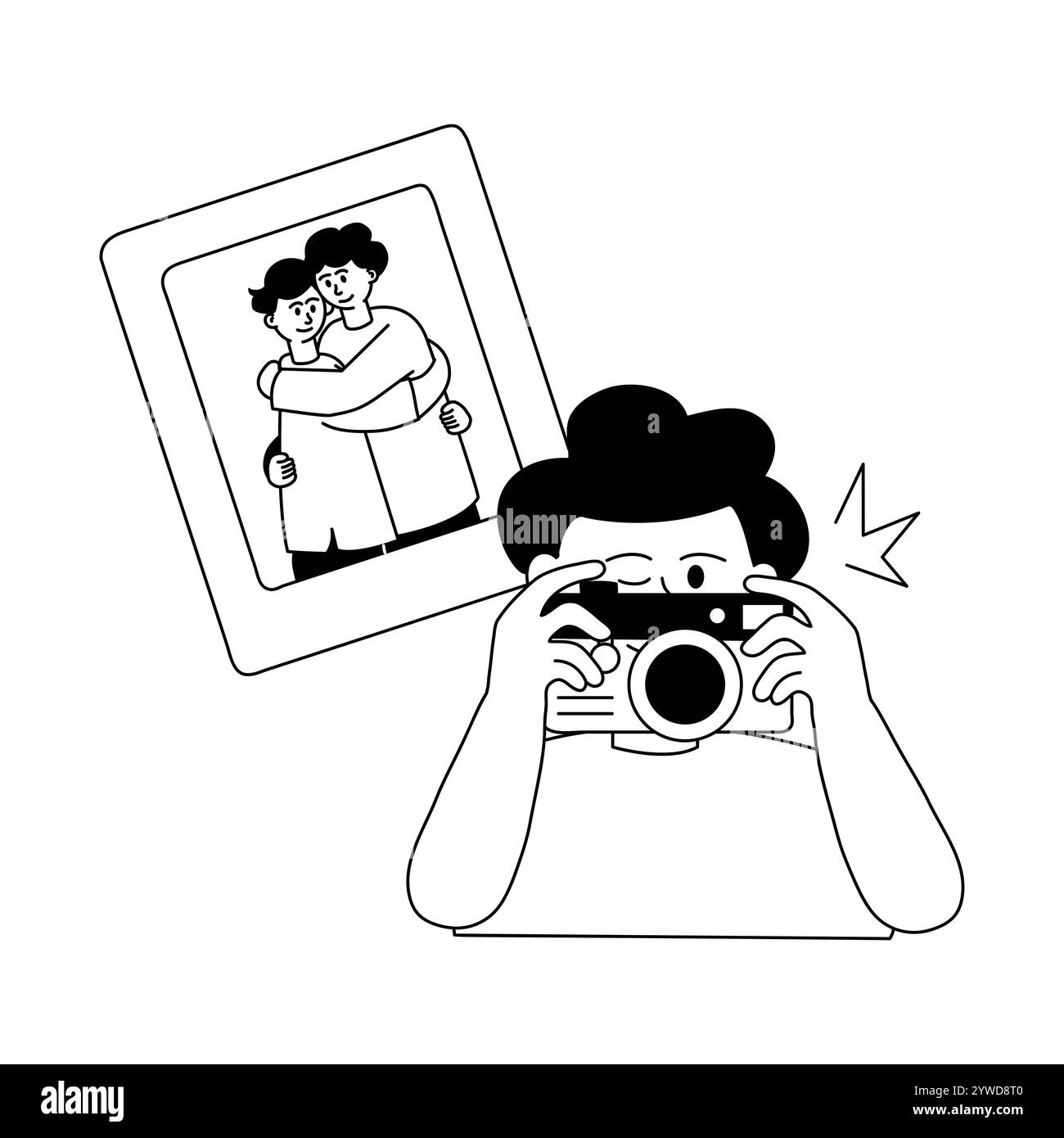 A man holding camera to click photos, concept illustration of eid ...