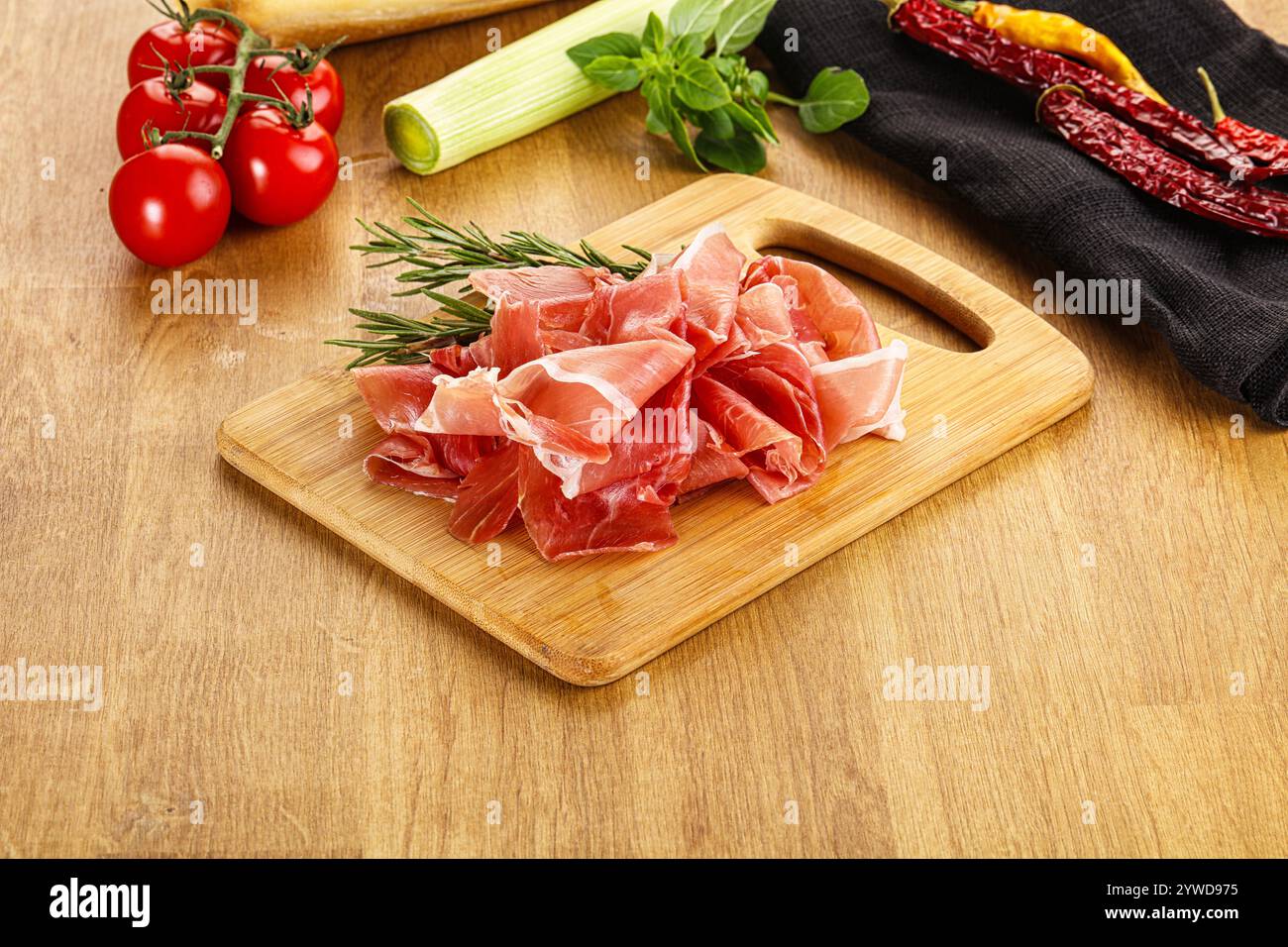 Spanish cuisine pork meat Jamon crudo Stock Photo - Alamy
